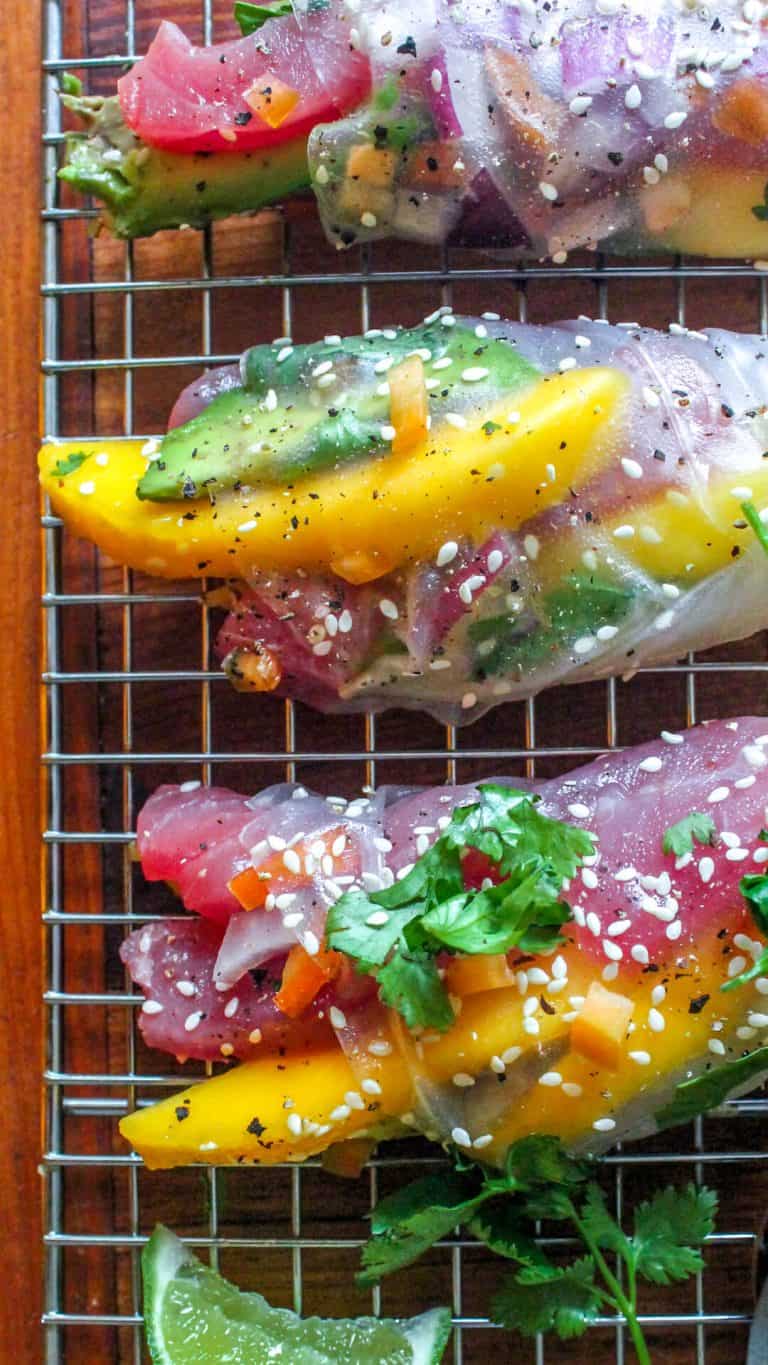 Tuna, Mango & Tuna Jalapeño Summer Rolls - bon abbetit