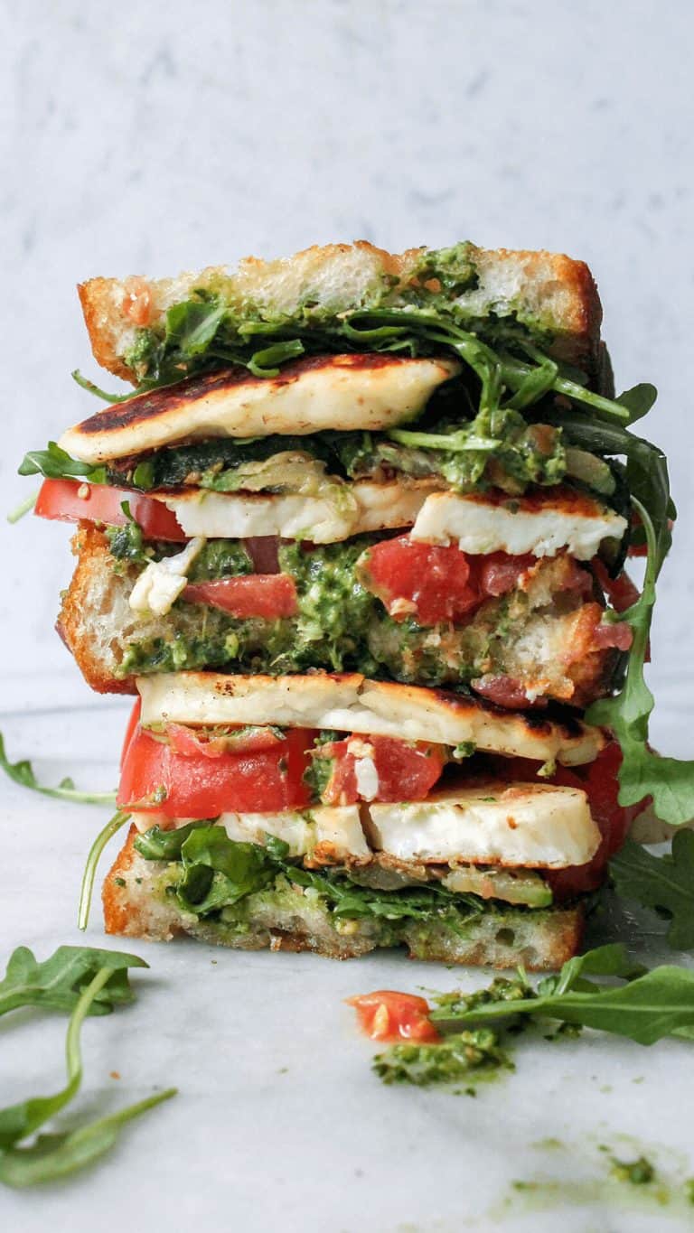 Halloumi and Zucchini Pesto Sandwich - bon abbetit