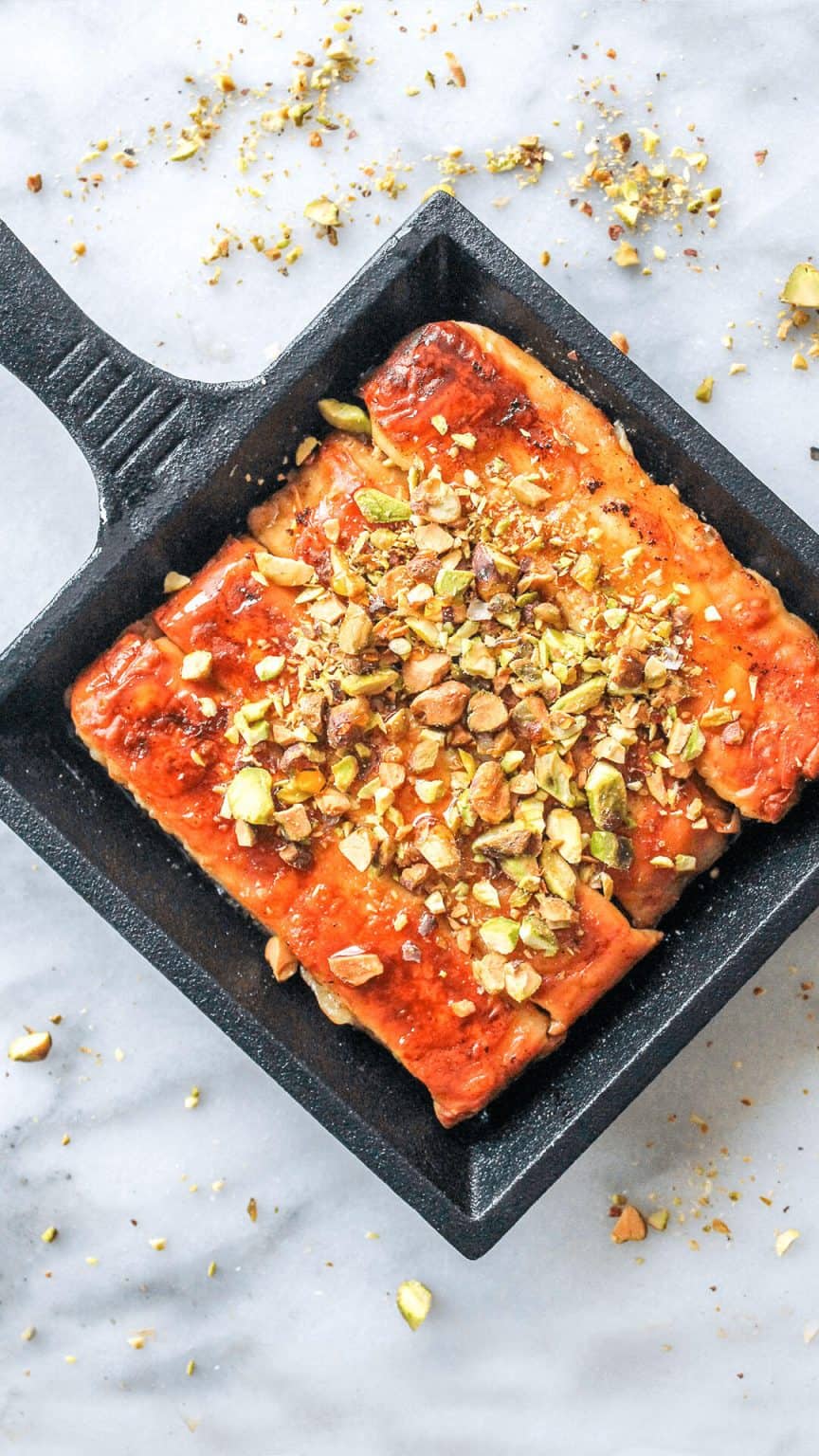 Crispy Filo Hot Honey Wrapped Halloumi - bon abbetit
